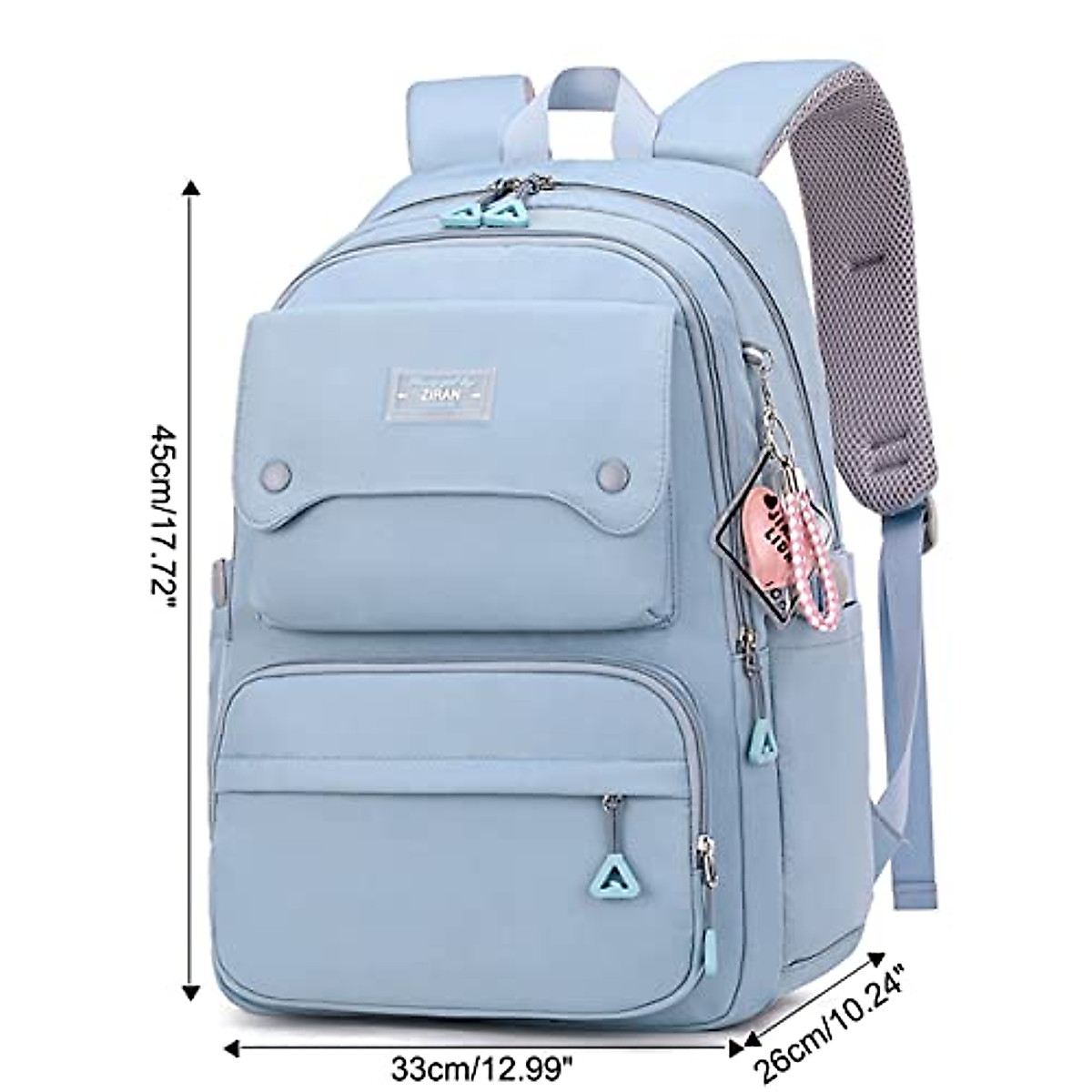 JiaYou Teen Girls Casual Backpack High Middle School Daypack Women Daily Travel Laptop Bag(1# Blue,35 Liters)