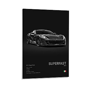 Car Poster Ferrari F40 Supercar Posters Racing Car Canvas Wall Art For Boy's Bedroom SuperCar Wall Decor Frame-style 20x30inch(50x75cm)