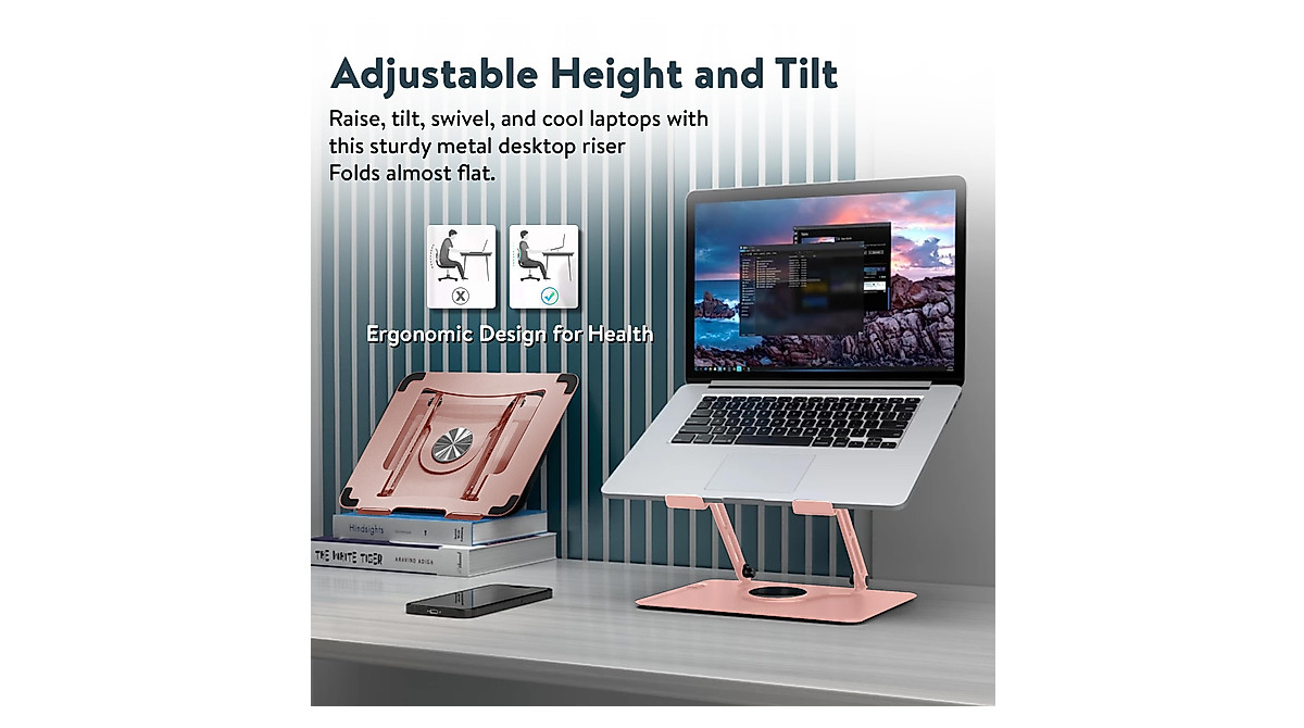 Ergonomic Swivel Laptop Stand with 360° Rotation