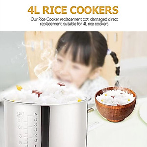 Cabilock Cooker Replacement Inner Pot Ceramic Inner Cooking Pot Cooking Pot Liner Container for Pressure Cooker Accessory 4L