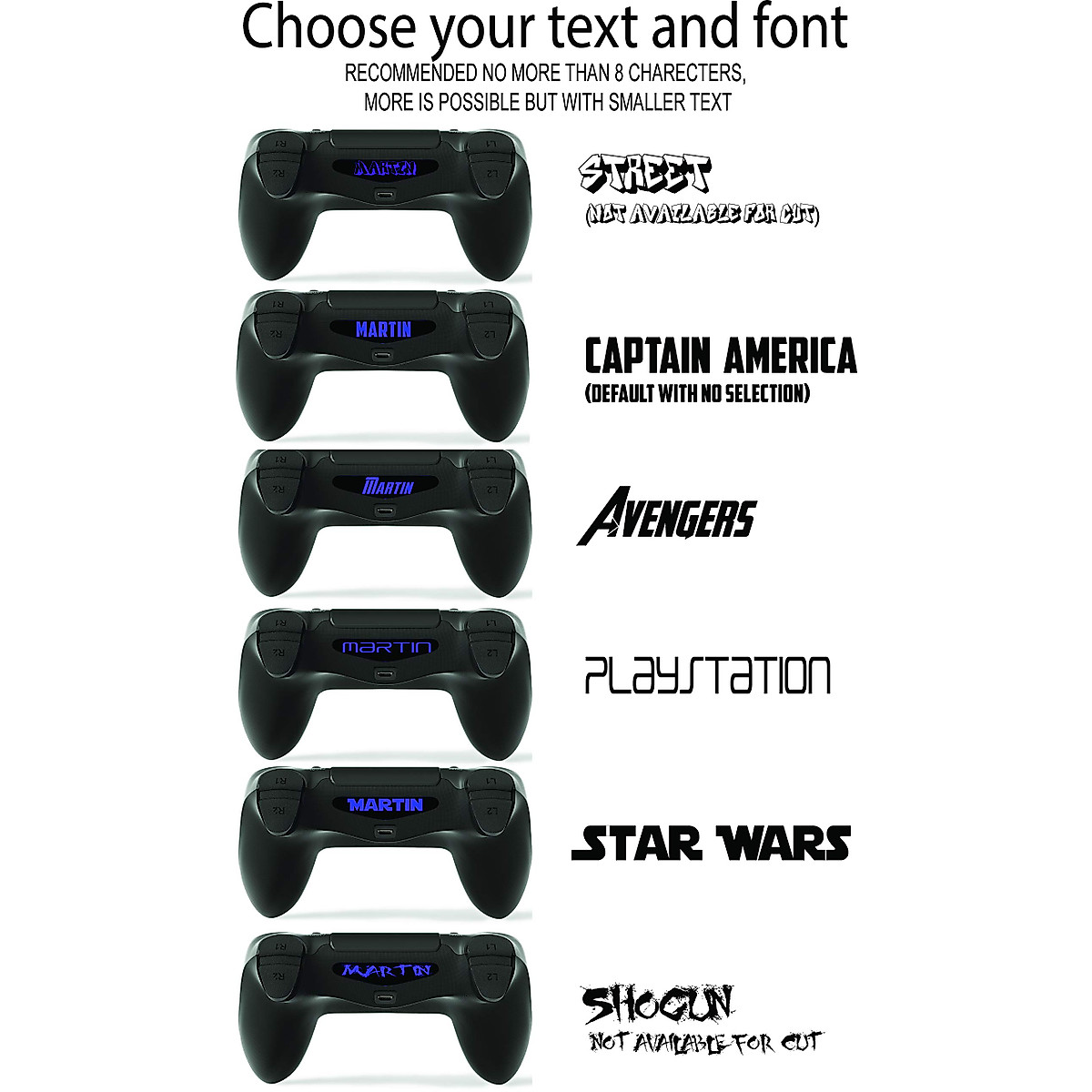 Printed 2X LED Personalised Custom Light Bar Decal Sticker Compatible with Sony Playstation 4 PS4 Controller DualShock 4