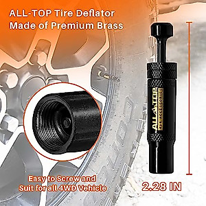 ALL-TOP Adjustable Auto-Stop Tire Deflator Valve Kit (10-30 PSI) 4 PCS Screw-on Tyre Air Down Tool for Offroad 4x4