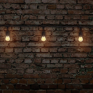 Outdoor String Lights 48 Ft, Commercial Grade Outdoor Light Strand with Hanging Sockets - Weatherproof Strand for Patio Garden Porch Backyard Party Deck Yard, 15 light bulbs included – Black