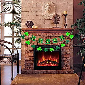 St Patricks Day Decorations Banner - Felt Shamrock Garland saint Patricks Day for the home Decorations Irish pattys ornaments leprechaun hat
