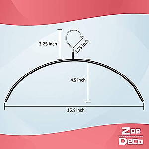 Zoe Deco Non-Slip No Shoulder Bumps Clothes Hangers with Grippy Coating, Sleek and Slim Rounded Hangers, Space-Saving Hanger Solution (Black, 16.5"x7.75", 10 Pack)