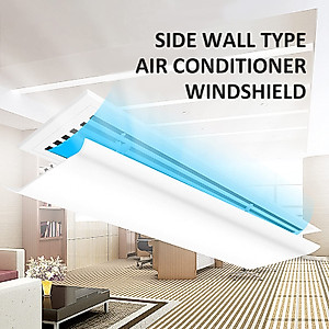 FhonLee Adjustable Air-Conditioning Air Deflector, Air Conditioning Air Outlet Anti-Direct Blowing Baffle Wind Guide Cover for Home/Office/Office Buildings (White - 15.75 x 7.88 Inch)