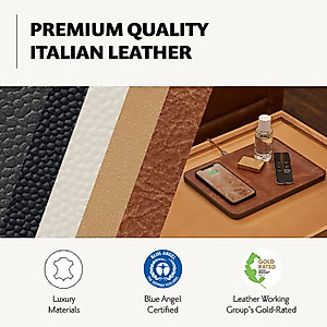 Courant Catch:3 Classics - Italian Leather Wireless Charging Station and Valet Tray (Saddle) - Compatible with iPhone 15, 14, 13, 12, 11, Galaxy S21, S20, Note, AirPods, AirPods Pro