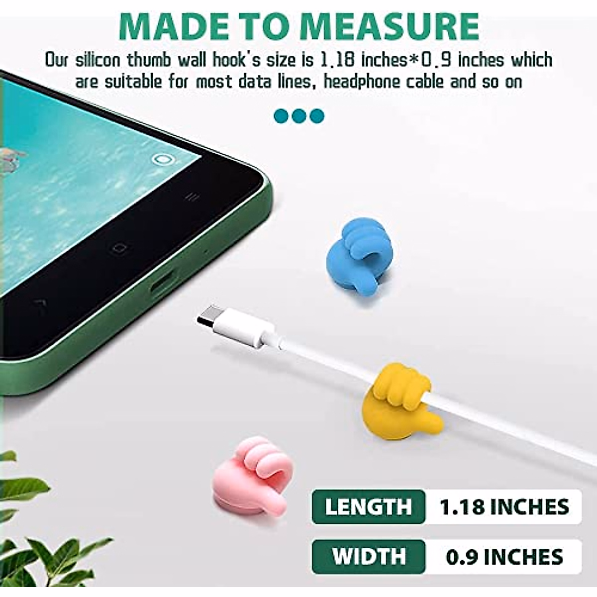 GESHE Silicone Thumb Hook - New 16 PCS Multi-Function Self-Adhesive Wall Decoration Hook for Cable Clip Key Hat Makeup Brush, Home Office Wall Storage