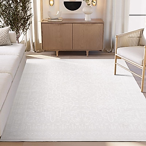 Abani Regal Cream Area Rug - 9 x 12 - for Living Room, Bedroom - Tone-on-Tone Vintage Design - Soft, Durable, and Easy to Clean