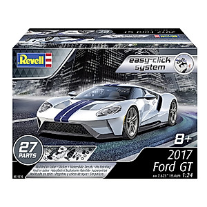 Revell 85-1235 2017 Ford GT Model Car Kit 1:24 Scale 27-Piece Skill Level 2 Plastic Easy-Click Model Building Kit, White