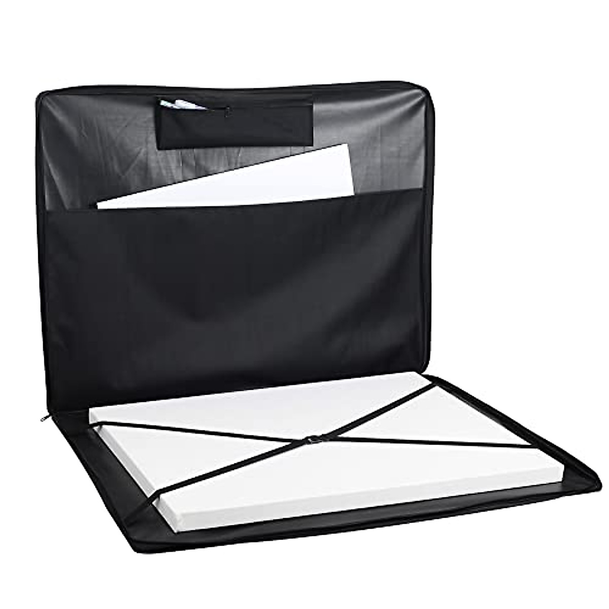 JJRING Art Portfolio Case, Wire Framed Nylon Portfolio Tote, Art Storage Bag in 37 Inches by 28 Inches, Great Art Carrying Bag for Artworks, Posters, Drawings, Prints(Black)