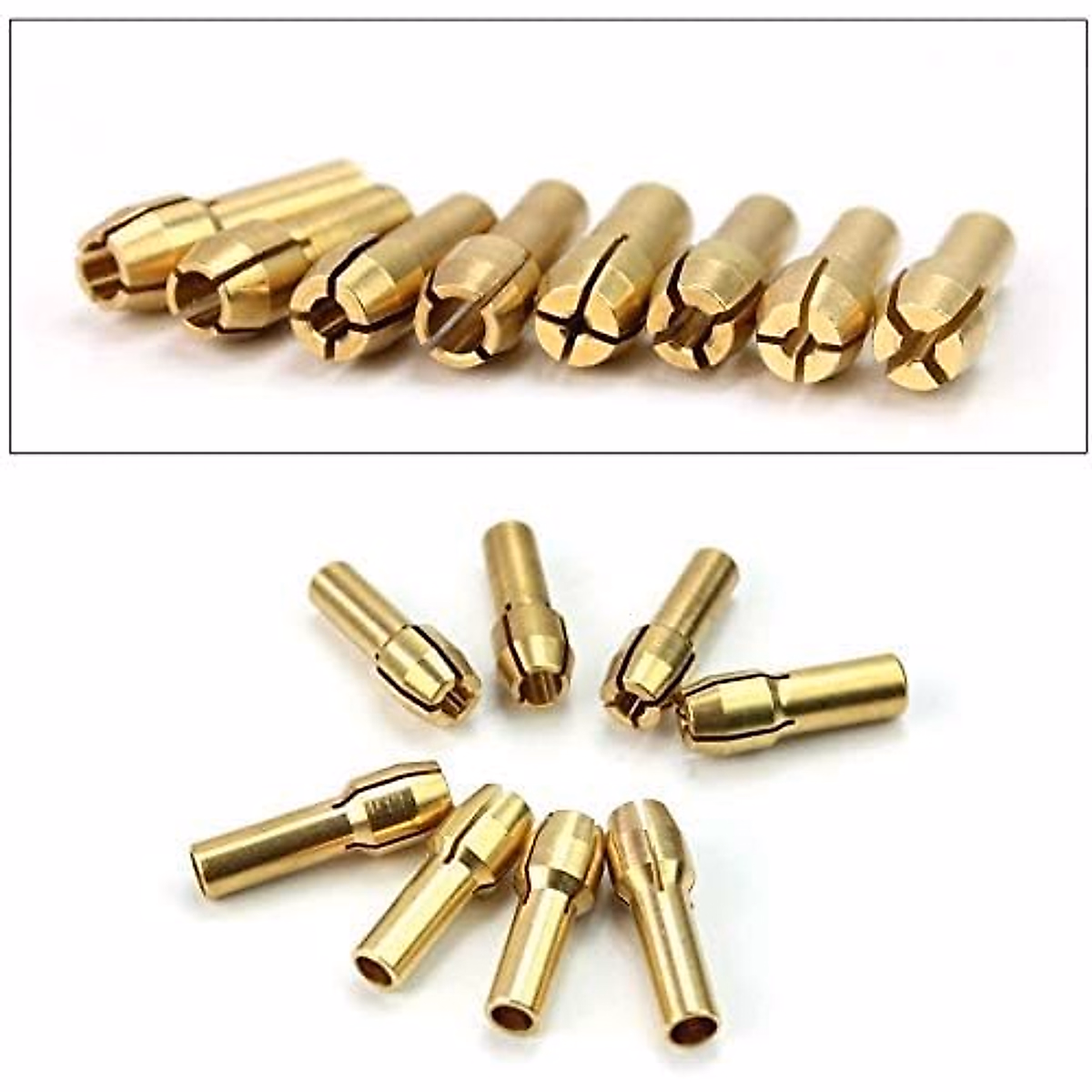 2 Set of Brass Collet Fits Dremel Rotary Tools Including 1mm/1.6mm/2.3mm/3.2mm