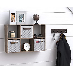 ClosetMaid Mini 6-Cube Desktop Storage Wall Mount Organizer, Weathered Teak