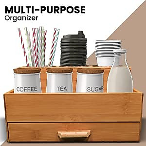 Sol-Eco hot Tools Organizer with Drawer, Hair Tool Organizer for Bathroom, Kitchen and Makeup,Hair Organizer Storage Perfect for Storing Blow Dryer, Straightener and Brush