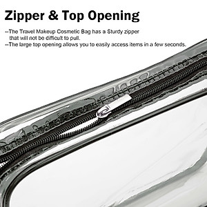 Clear Toiletry Bag Quart Size Bag Travel Makeup Cosmetic Bag PVC Toiletries Cosmetic Pouch for Women Men 3PCS (L+M+S)