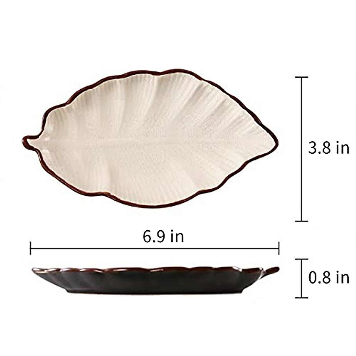 LLDAYU Porcelain Spoon Rest for Kitchen Counter, 7 inches 2 Pieces of white Leaf Shaped Ceramic Spoon holder, Kitchen Utensils, Farmhouse Kitchen Decor and Accessories (Dishwasher Safe）