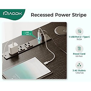 AODK 48 Inch Gaming Desk with Fabric Drawers & Power Outlets, Computer Desk with Storage Shelves & CPU Stand, Gamer Table, Writing Study Desk with Type-C & USB, Small Desk for Bedroom, Black