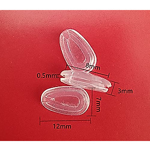 NicelyFit Clear Nose Pads for Oakley Eyeglass Frames Keel Tincan Tinfoil Tailpin Caveat Feedback Holbrook Metal Tailback etc (2 Pairs), 12mm x 7mm