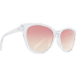 SPY Optic Spritzer, Cat-Eye Sunglasses, Color and Contrast Enhancing Lenses, Clear - Pink Sunset Lenses