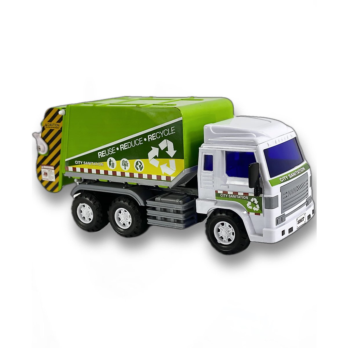 Big Daddy Medium Duty Friction Powered Garbage Truck (Dustbin Lorry) with Easy Collect Spin Flaps & Dump Lever When Full