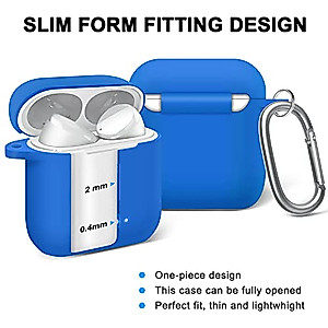 MOLOVA Protective Silicone Case Compatible with Tozo t6, Front LED Visible, Premium Accessory Shockproof tozo t6 Case Cover with Keychain. (Blue)