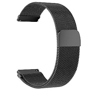 20mm Metal Mesh Magnetic Watch Bands Compatible with Samsung Galaxy 5 Pro 4 Classic Active 2 46mm 45mm 44mm 42mm 40mm Watch, Quick Release Replacement Strap for Samsung Watch 3 41mm Black
