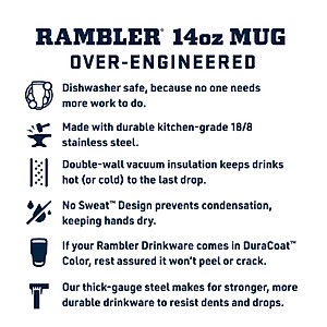 YETI Rambler 14 oz Stackable Mug, Vacuum Insulated, Stainless Steel with MagSlider Lid, Big Wave Blue