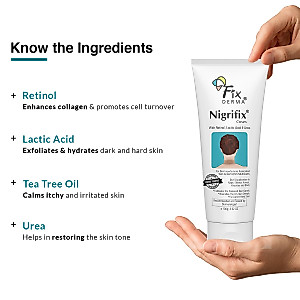 FIXDERMA Nigrifix Cream for Acanthosis Nigricans with Lactic Acid | Dermatologist Tested Retinol Cream | Useful for Dark Body Parts like Neck, Ankles, Armpits & Elbows –3.52 FlOz