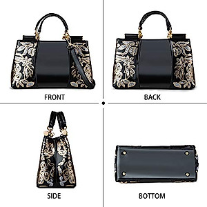 Nevenka Evening Handbags For Women Patent Leather Designer Purse Suitable for Shopping Party Daily Use（Black）