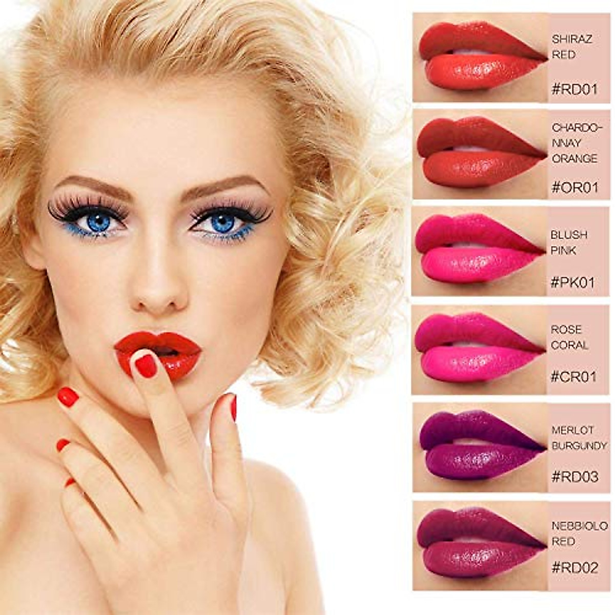 XIDORE 6 Colors Wine Lip Tint,Long Lasting Waterproof Lip Tint Set,Wine Lipstick Matte , Lip Stain Lip Gloss for Girlfriends, Mom,Wife,Women