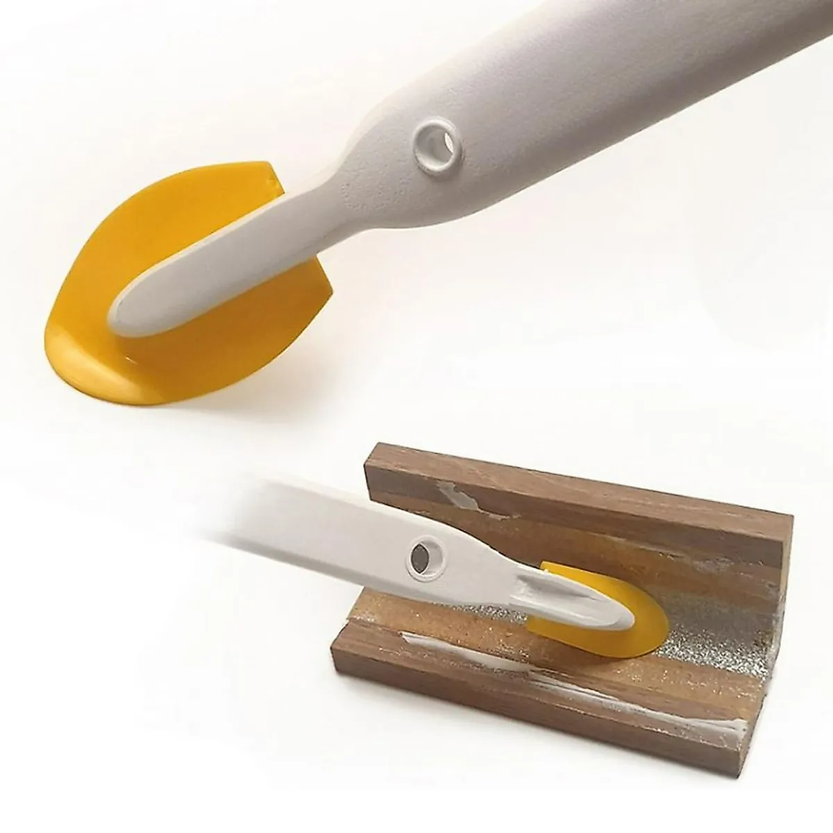 Two-Way Grout Caulk Finishing Tool - 4 Size 2 Pieces Set - Smooth Grout Sealant Silicone Caulking Tool - Rubber Spatula Spreader - Grout Sealer Applicator - Ergonomic Handle Grip