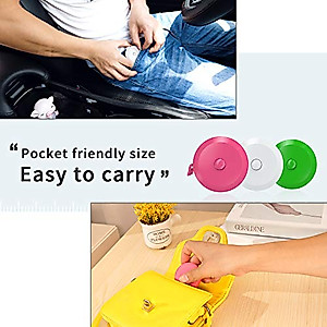 DiCUNO 60-Inch 1.5 Meter Soft Retractable Measuring Tape, Pocket, Body Tailor Sewing Craft Cloth Tape Measure (8 Colors Package)