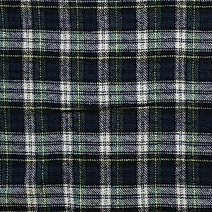 Yarn Dyed Flannel Plaid Green, Navy, & White Plaid (15 Yard Bolt)