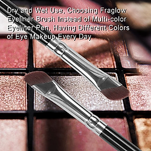 FRAGLOW Eyeliner Brush Fine Angled - PRO Precision Gel Eye Liner Makeup Brush -Ultra Thin Slanted Flat Angle - Premium Quality - Cruelty Free Synthetic Bristles
