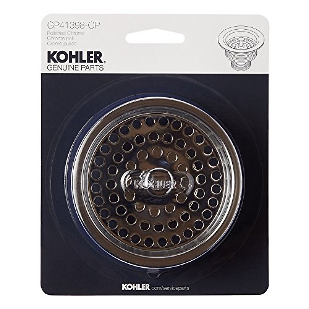KOHLER GENUINE PART GP41398-CP BASKET FOR DUOSTRAINER - POLISHED CHROME