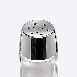 WHOLE HOUSEWARES | Stainless Steel Salt and Pepper Shakers Set | 12-Piece Pack | Pepper and Salt Shakers for Kitchen | Clear Glass Salt and Pepper Shakers