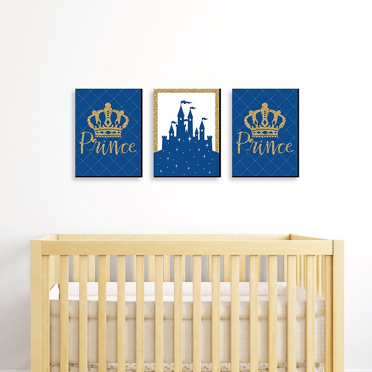 Big Dot of Happiness Royal Prince Charming - Baby Boy Nursery Wall Art and Kids Room Decorations - Gift Ideas - 7.5 x 10 inches - Set of 3 Prints