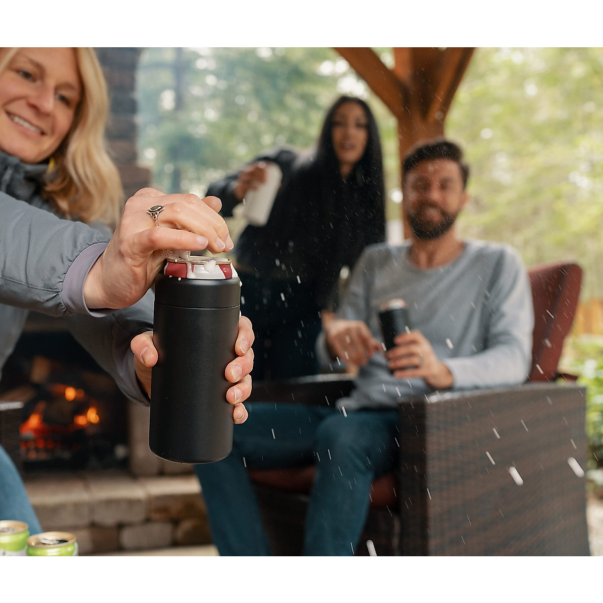 MiiR, Slim Can and Seltzer Chiller, Insulated Stainless Steel Construction, Black, 12 oz