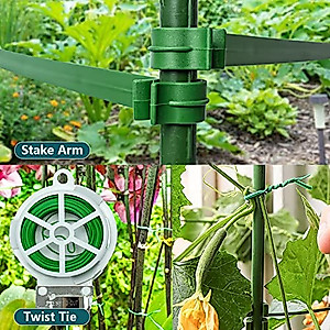 Garden Stakes Connectors 53Pcs Plant Trellis Connector Clips Kit for 0.43in Dia Rods Plant Stakes Connecting Joints for Tomato Cage Garden Trellis Climbing Plant Support Frame(53,11mm)