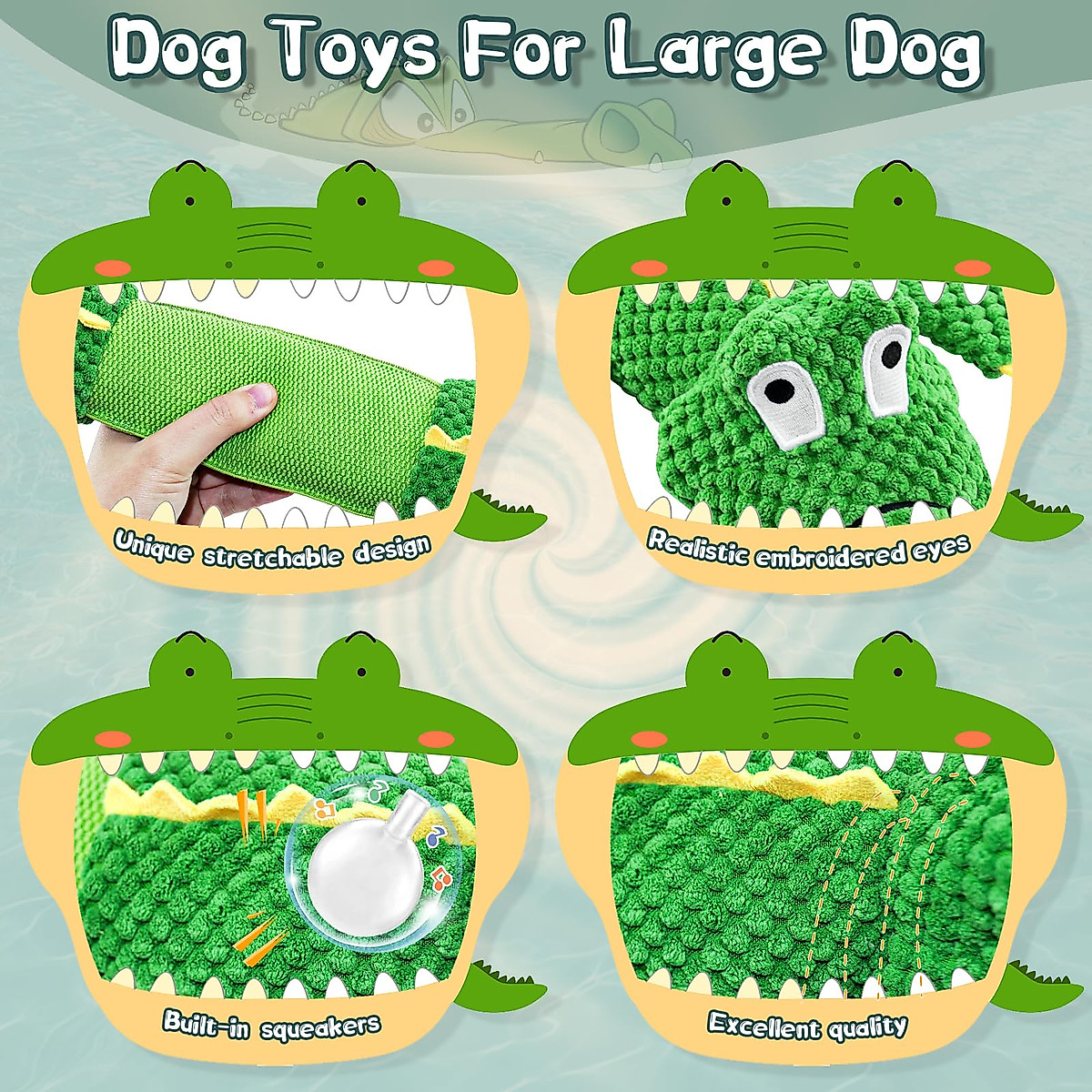 WOWBALA Dog Toys for Large Dogs: Squeaky Dog Toys - Plush Dog Chew Toys - Tough Tug of War Dog Toys - Interactive Puppy Toys for Small,Medium,Large Breed
