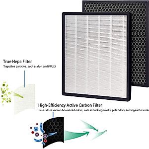 1 Pack True HEPA & Activated Carbon Filters LV-PUR-131 Set Compatible with LEVOIT LV-PUR-131 Machine