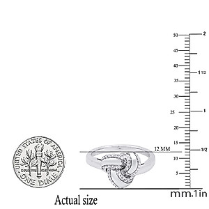 Dazzlingrock Collection 0.25 Carat (ctw) Round White Diamond Ladies Cluster Love Knot Promise Ring 1/4 CT, Sterling Silver, Size 7