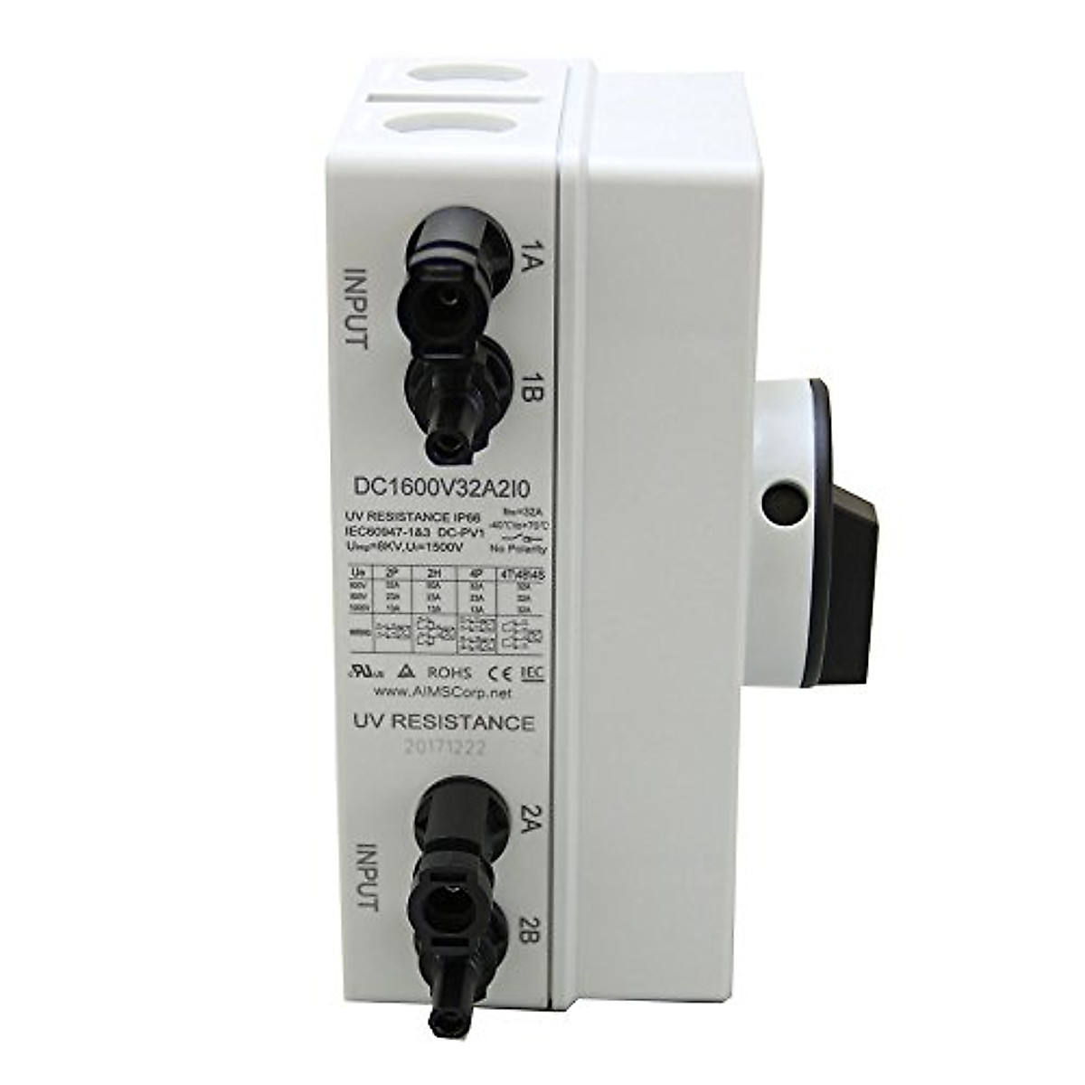 AIMS Power Solar PV DC Quick Disconnect Switch 1000V 64Amp