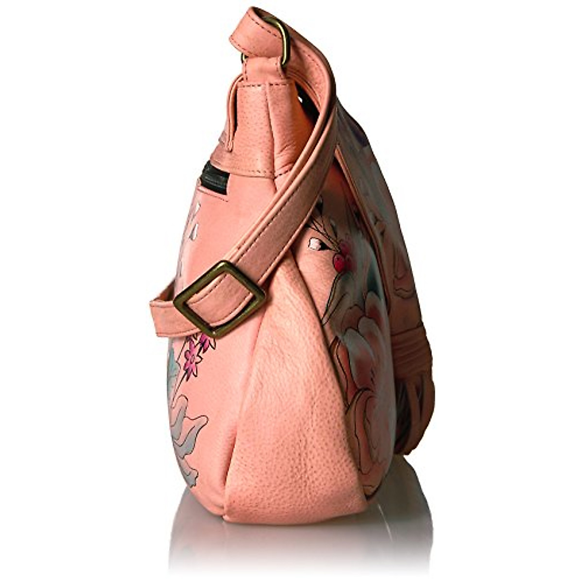 Anna by Anuschka womens Anna Anuschka,handpainted Leather Flap Hobo,vintage Garden Shoulder Handbag, Vintage Garden, One Size US