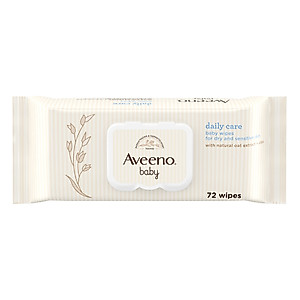 AVEENO Baby Daily Care Wipes - Cleanse Gently and Efficiently - Baby Wipes - Baby Essentials - 72 Wipes, Lid On Each Pack, Pack of 12 (864 Wipes in Total)