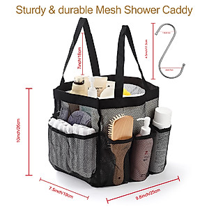 Domonic Home Shower Caddy Portable with Handle, Plastic Shower Caddy Dorm and Mesh Shower Caddy Set for College Dorm,Bathroom,Beach,Swimming,Gym, White