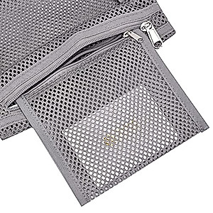 USPECLARE Heavy Duty Semi-Transparent small Mesh Purse, See Through Mesh Crossbody Bag (Grey)