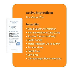 Thinksport SPF 30 Face & Body Mineral Sunscreen Stick – Safe, Natural, Water Resistant Sun Cream – Vegan, Reef Friendly UVA/UVB Sun Protection for Sports & Active Use, 0.64oz