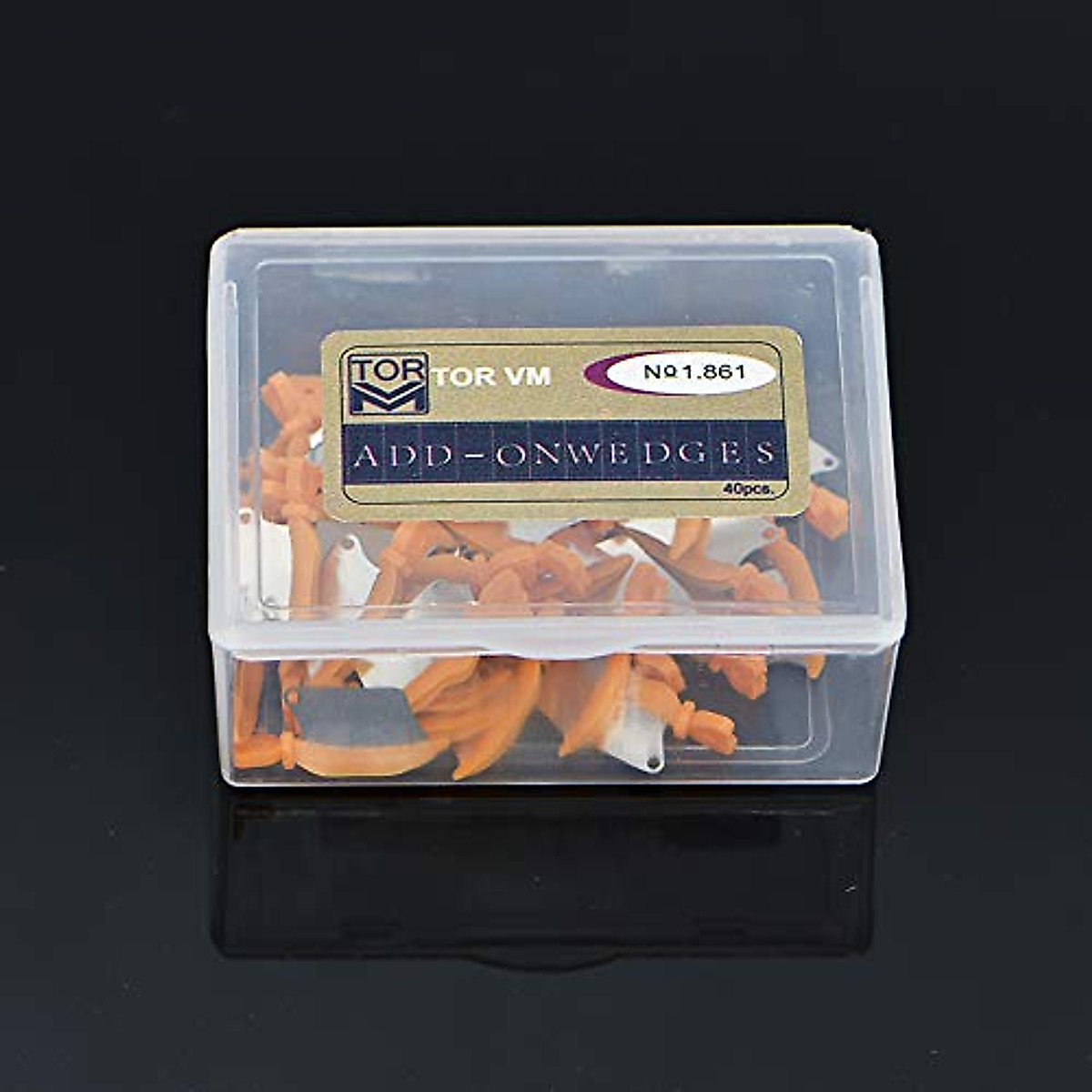 Angzhili 40 Pcs/Box Dental Wedge Knife Teeth Interproximal Plastic Wedge (Orange)