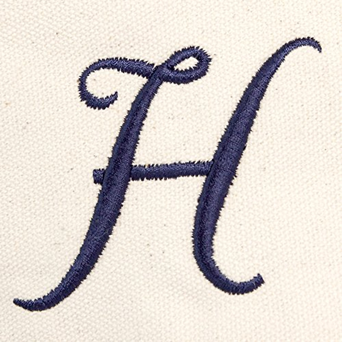 DALIX Personalized Tote Bag For Women Monogram Initial Open Top Navy Blue H